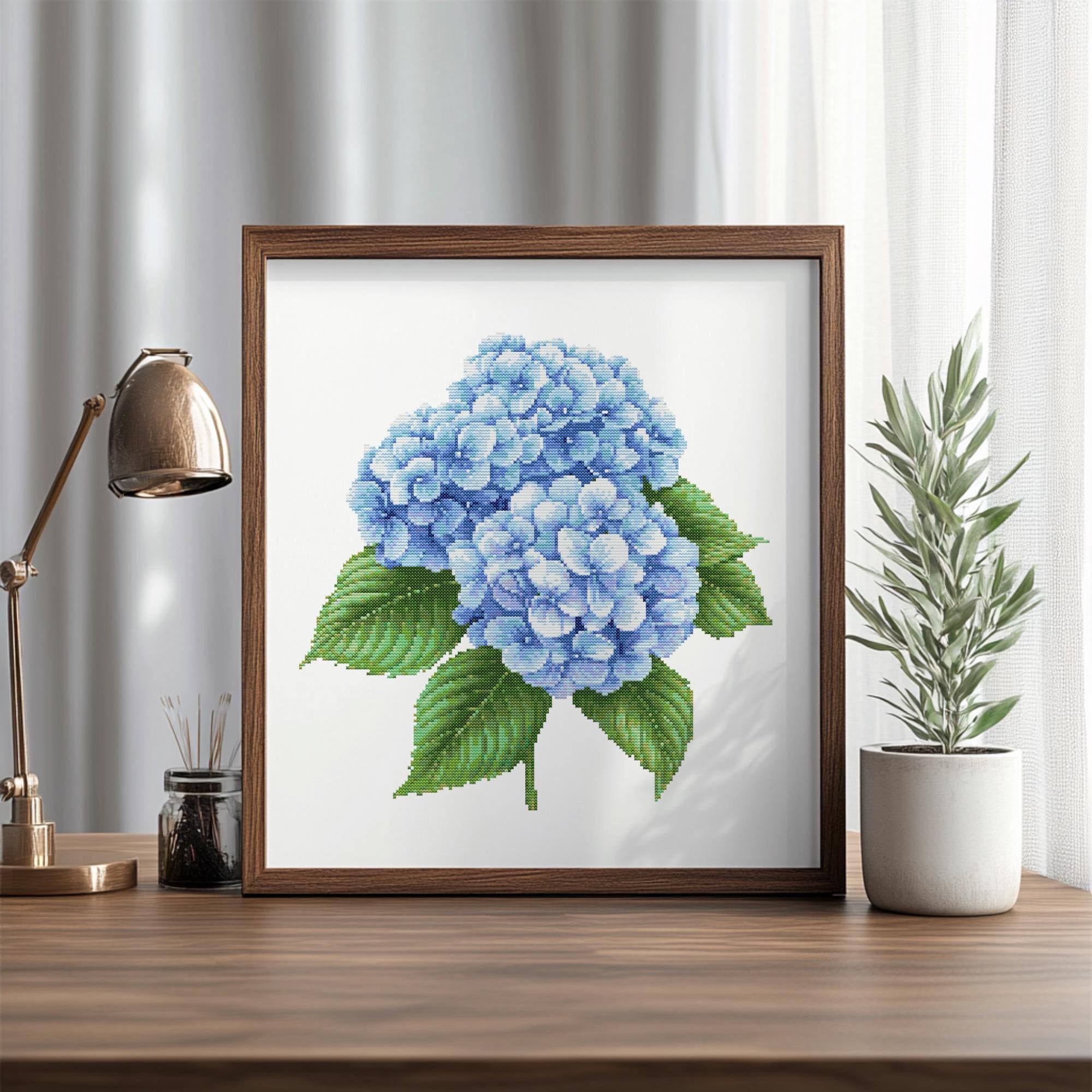 Hydrangea Cross Stitch Pattern, Hydrangea Cross Stitch, Cross Stitch ...
