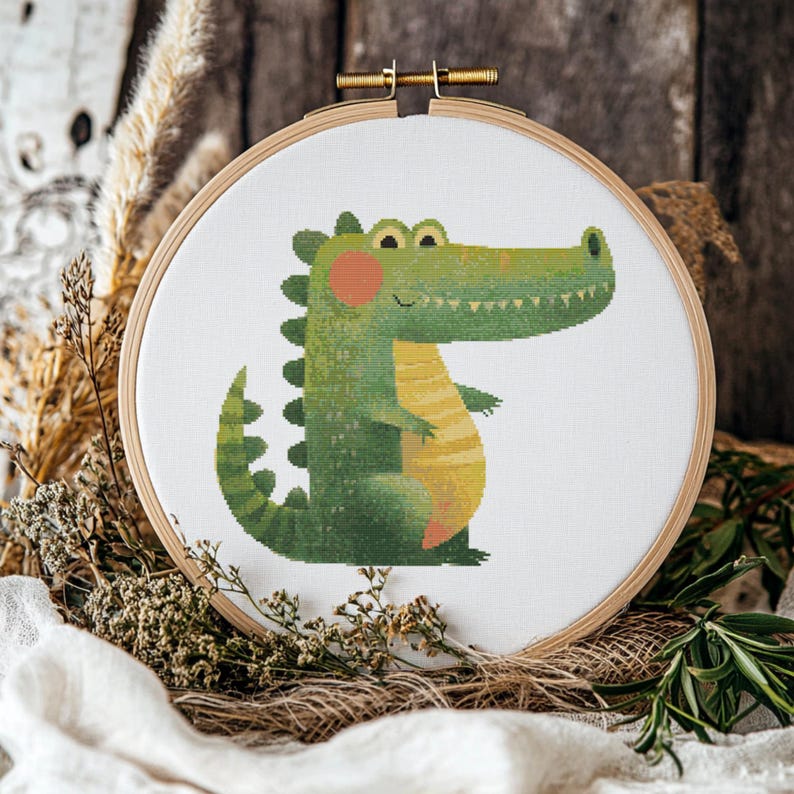Alligator Cross Stitch Pattern, Alligator Cross Stitch, Cross Stitch ...