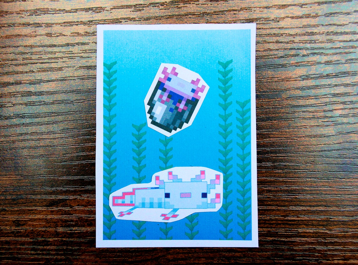 Minecraft Axolotl Stickerset - Etsy Canada