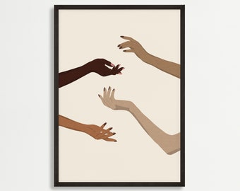 Diversity Hands Art Print Diversity Art Multiracial Artwork Wall Art ...