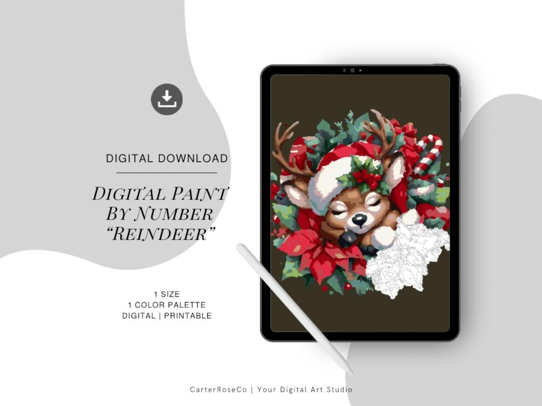 Christmas Paint by Number Kit for Adult | Printable & Digital Download ...