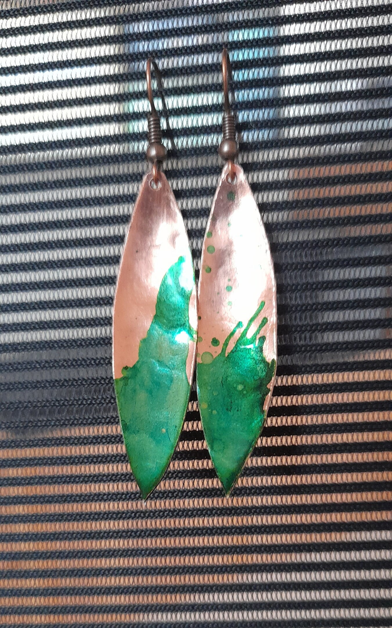Copper Ink Splash Earrings - Etsy UK