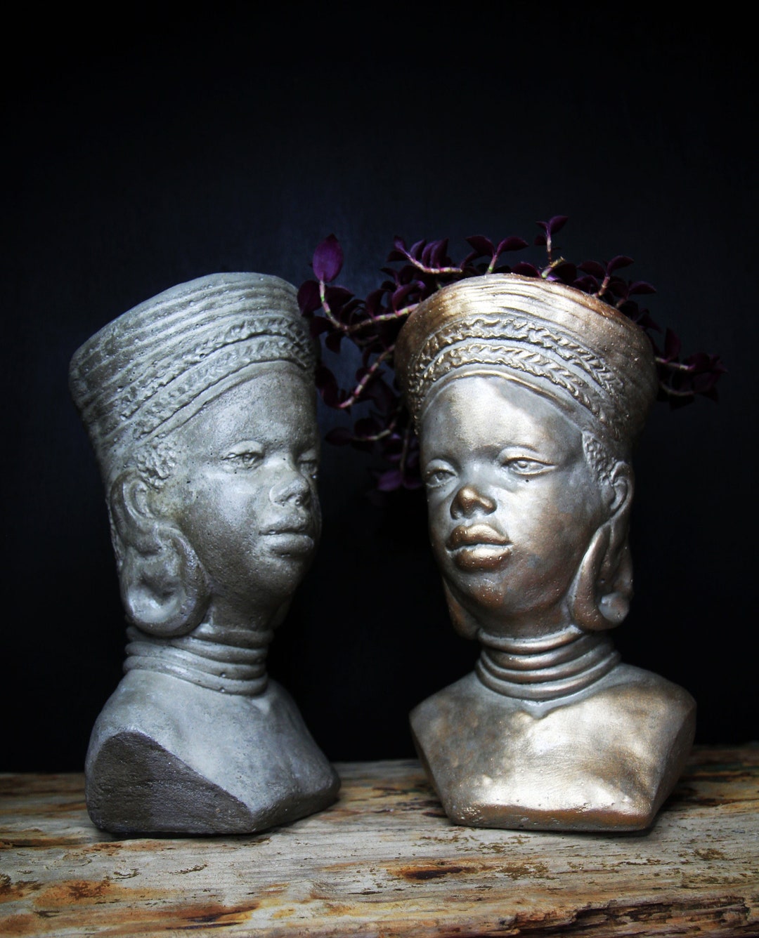 African Woman Face Shaped Flower Pot Head Pot Female Head Planter ...