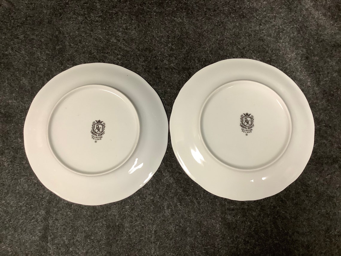 Vintage Royal Kent Collection Poland Blue Roses plates 2 | Etsy