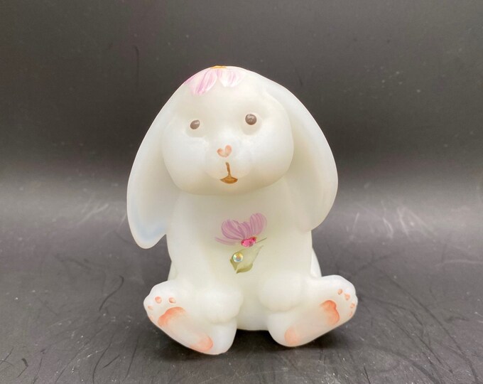 Darling Fenton Rabbit, Hand Painted, Original Fenton Sticker, Original ...