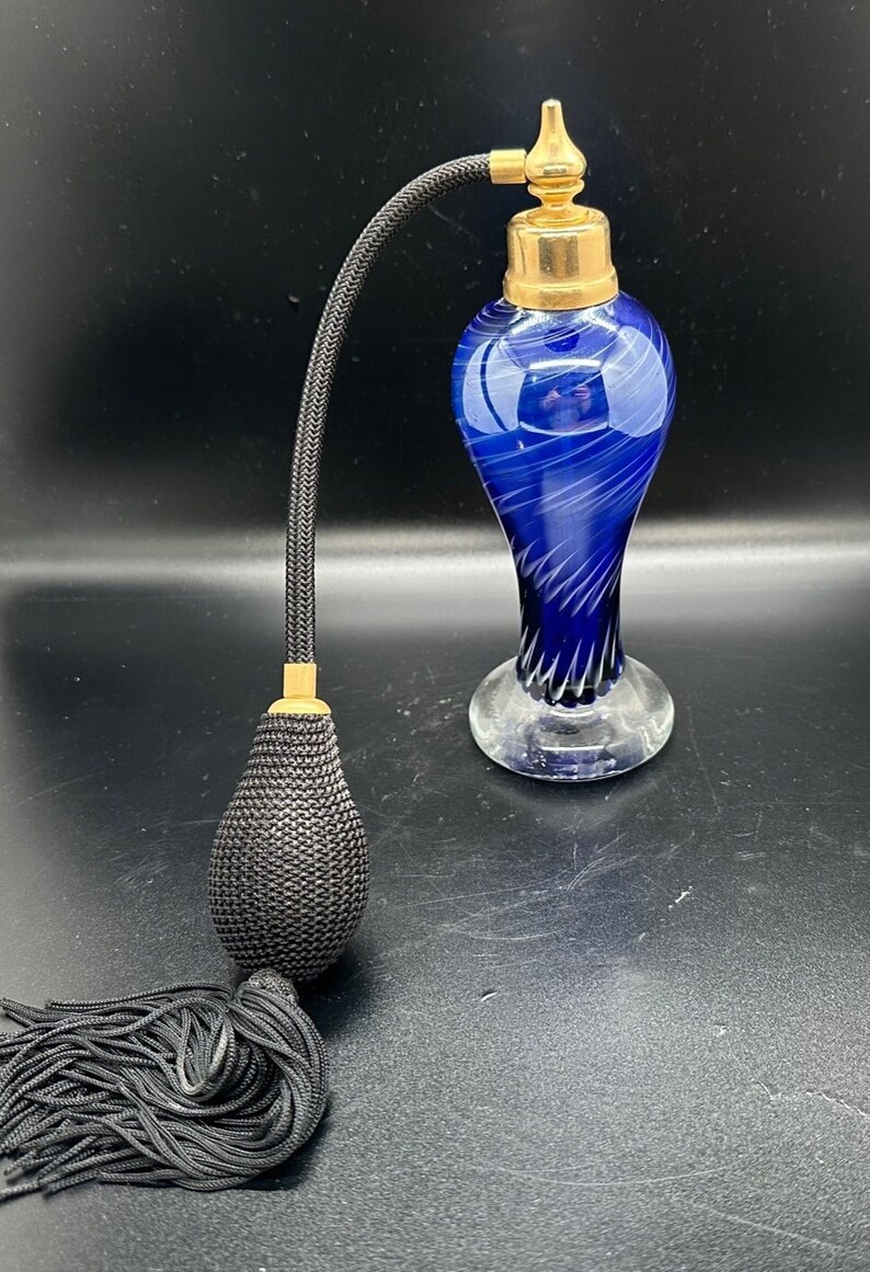 Vintage Carnival Glass Iridescent Perfume Bottle Atomizer - Etsy