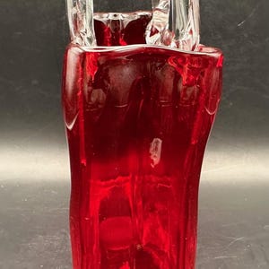 Stunning Hand Blown Glass Open Top Purse With Applied Handles, Murano ...