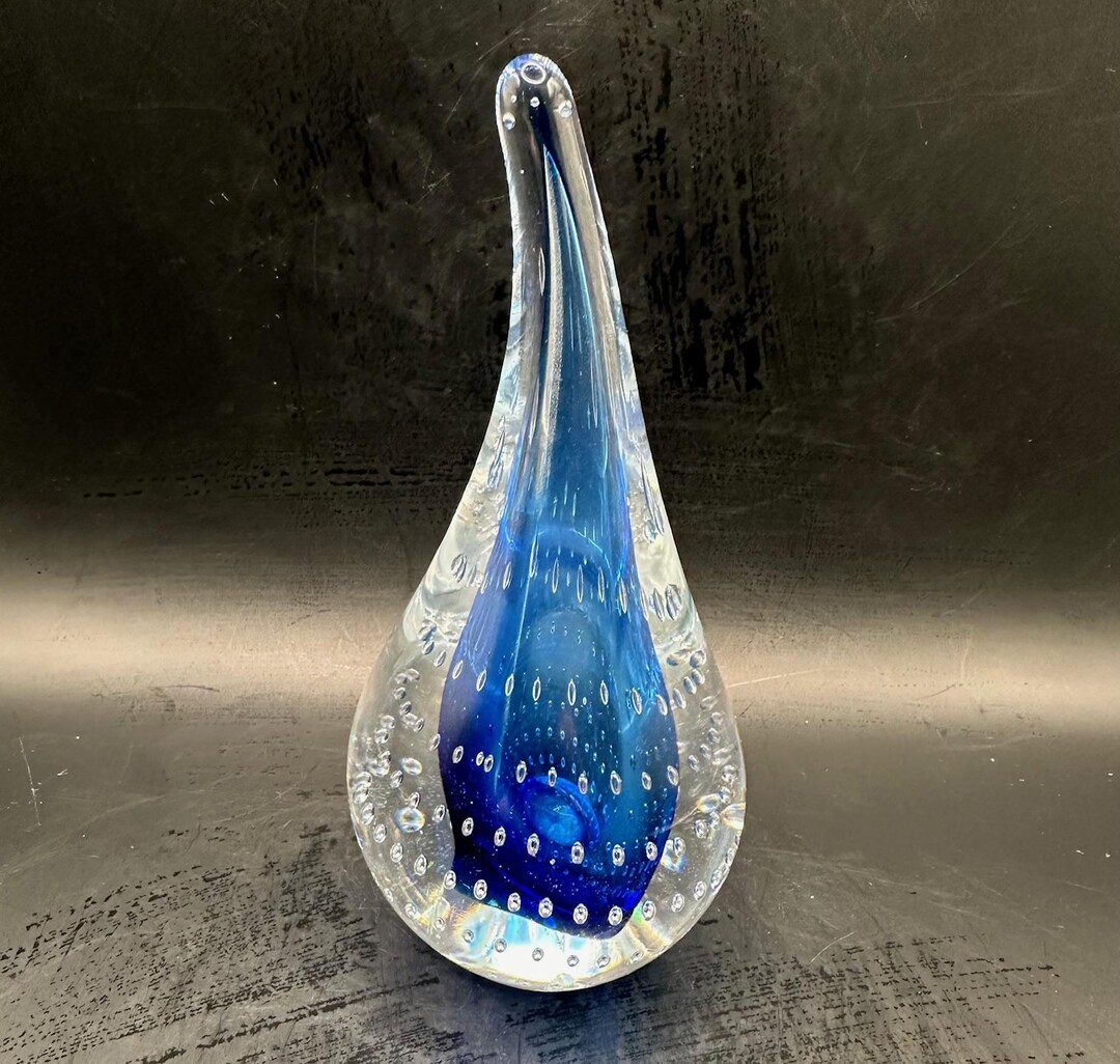 Vintage Adam Jablonski Signed Teardrop Paperweight: Polish Art Glass - Etsy