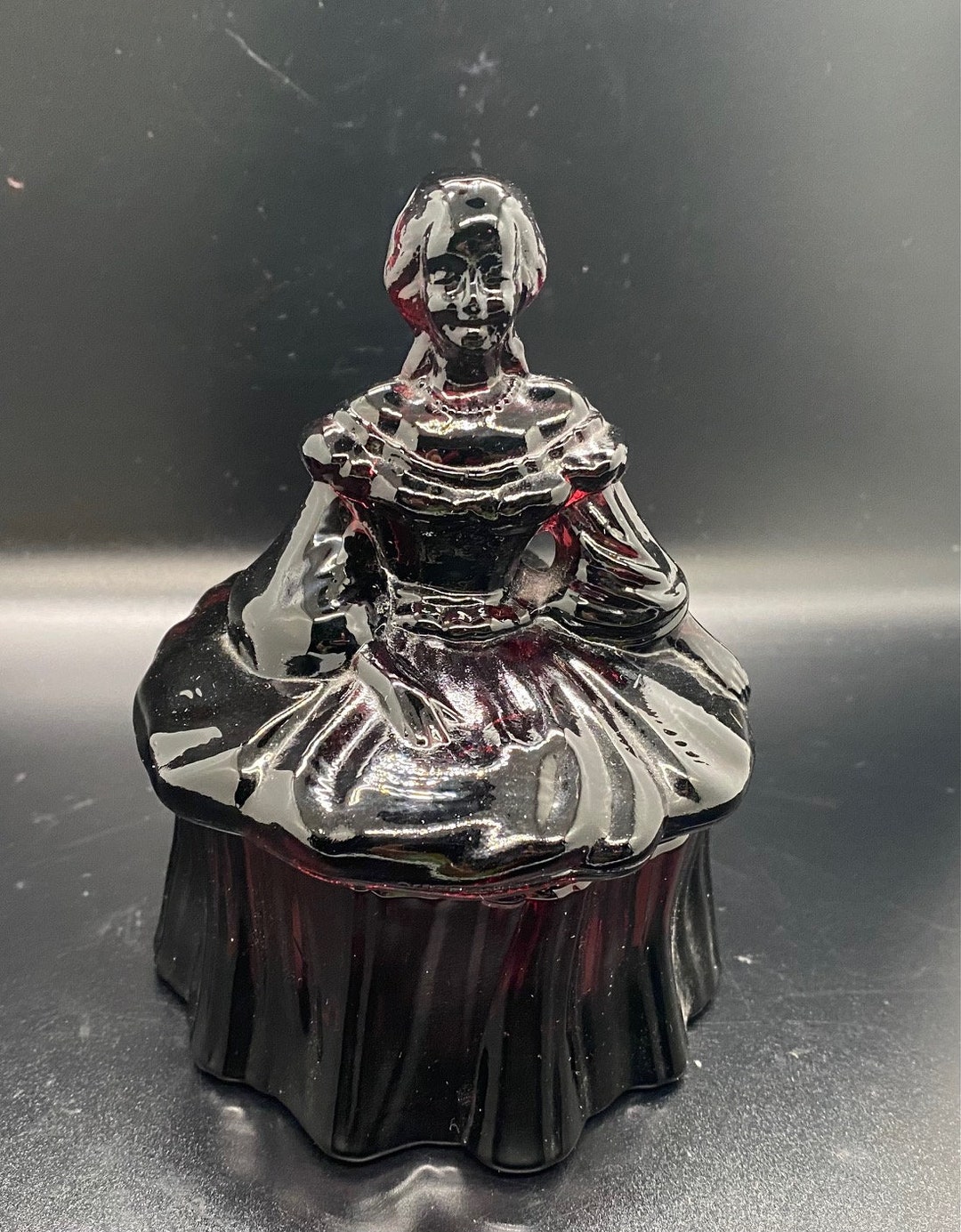 Stunning Westmoreland Pink, Purple Glass Colonial Lady, Covered Trinket ...