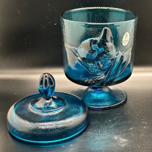 Fenton Art Glass Cobalt Blue chessie Cat Candy Jar - Etsy