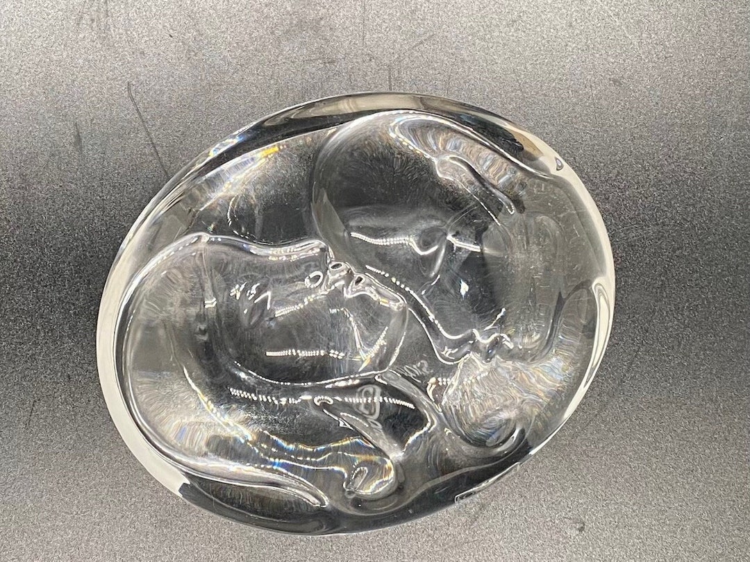 Vintage Orrefors Sweden Paperweight: Man and Woman Head Design - Etsy