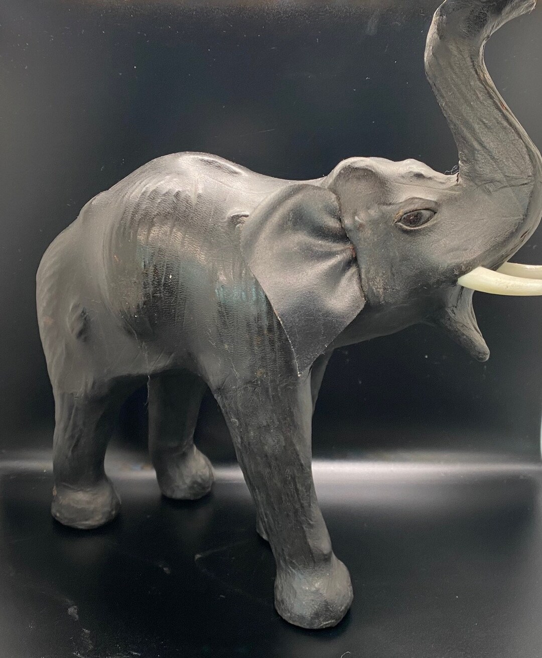 Vintage Leather Wrapped Elephant Figurine: African Safari Decor - Etsy