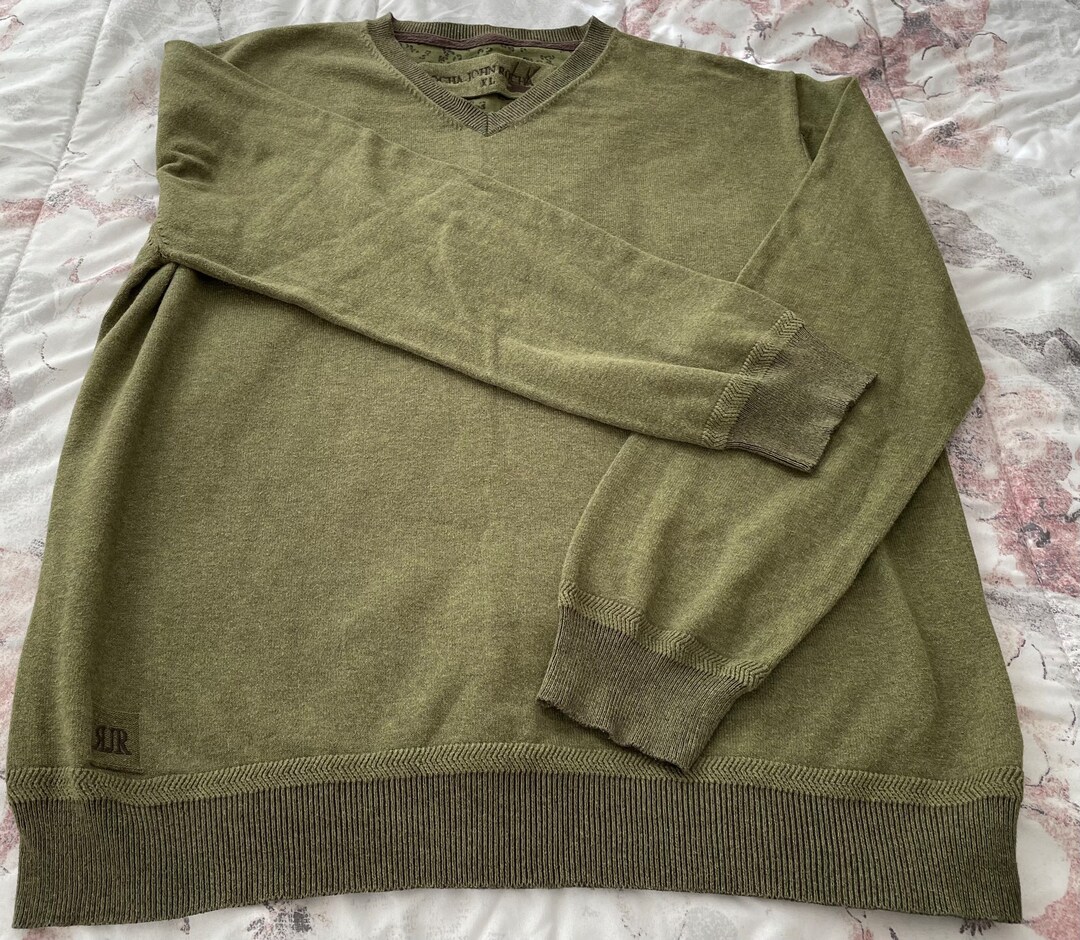 Vintage Rocha John Rocha Men’s 100% Cotton Sage Green V-neck Sweater ...