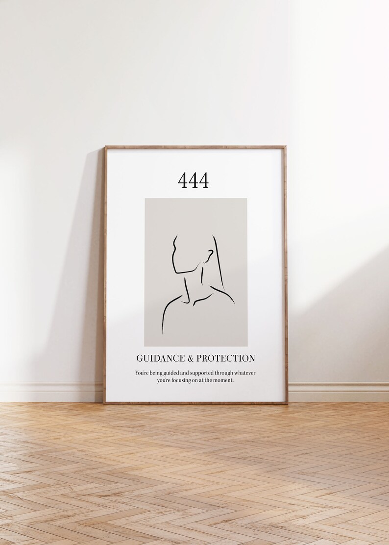 Angel Number Wall Art, Spiritual Wall Art, Angel Number 444, Boho Wall ...