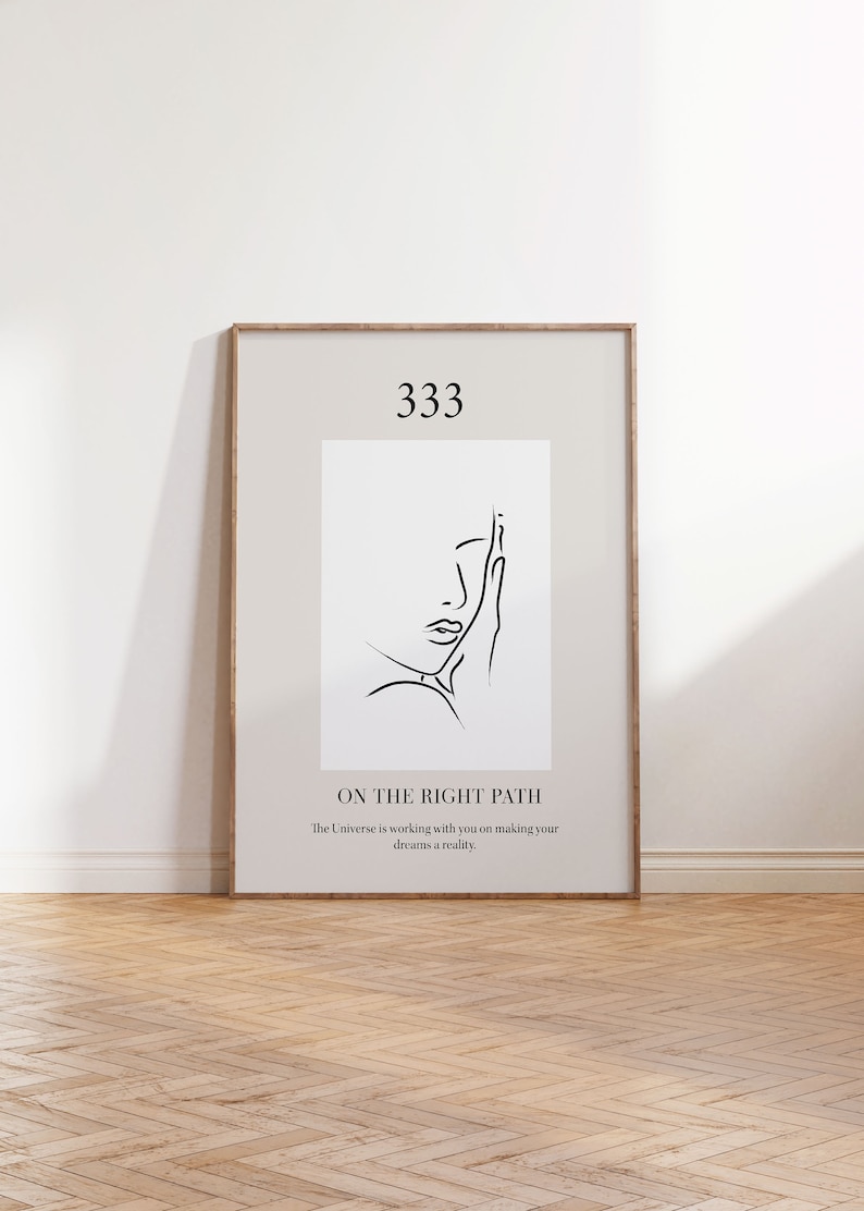 Angel Number 333, Angel Number Wall Art, Spiritual Wall Poster, Boho ...
