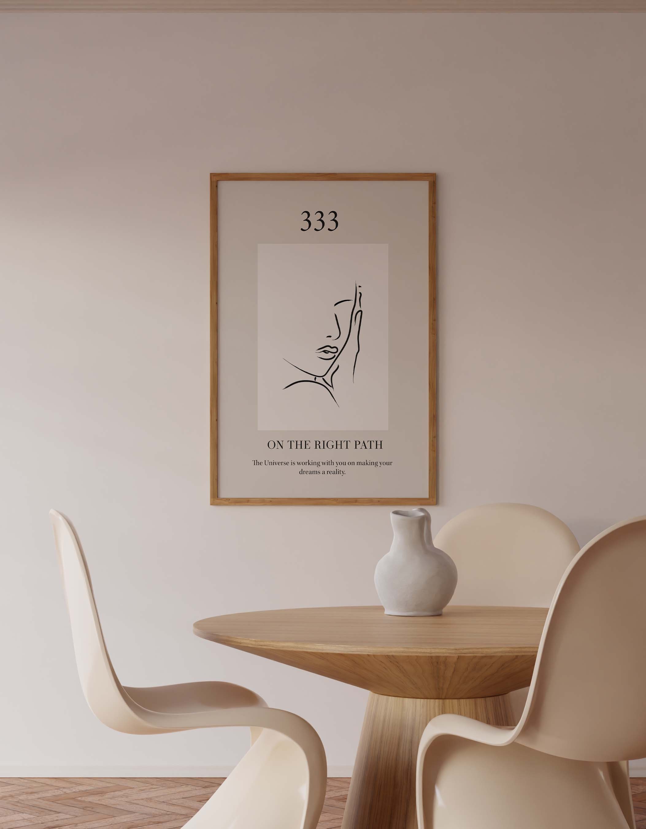 Angel Number 333, Angel Number Wall Art, Spiritual Wall Poster, Boho ...