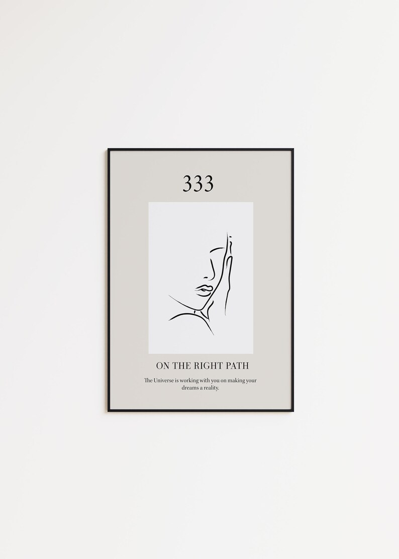 Angel Number 333, Angel Number Wall Art, Spiritual Wall Poster, Boho ...