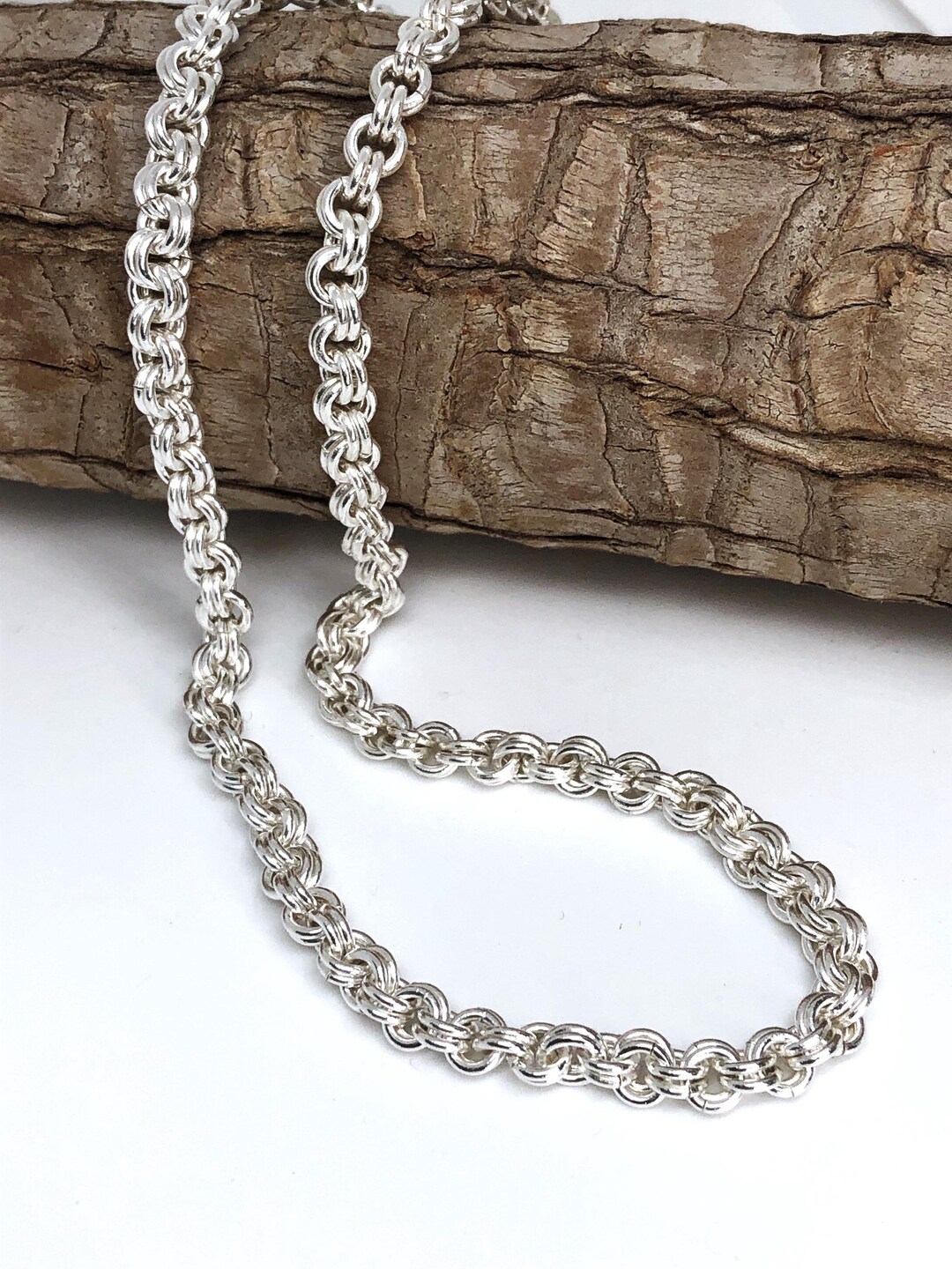 Heavy Hallmarked One Ounce Solid Silver Choker Necklace. Handmade ...