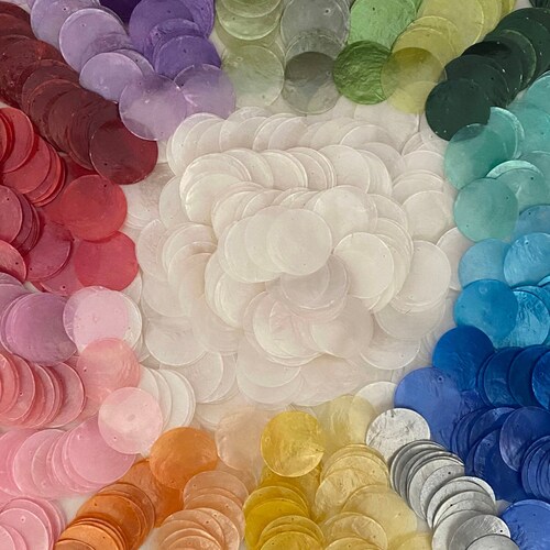 30 Round Capiz Shells 2 5cm With 2 Holes in Various | Etsy