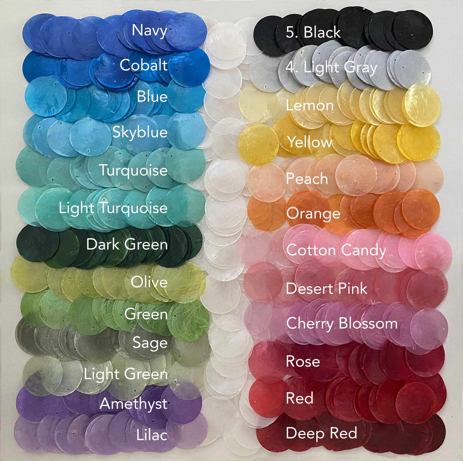 30 Round Capiz Shells 2 5cm With 2 Holes in Various - Etsy