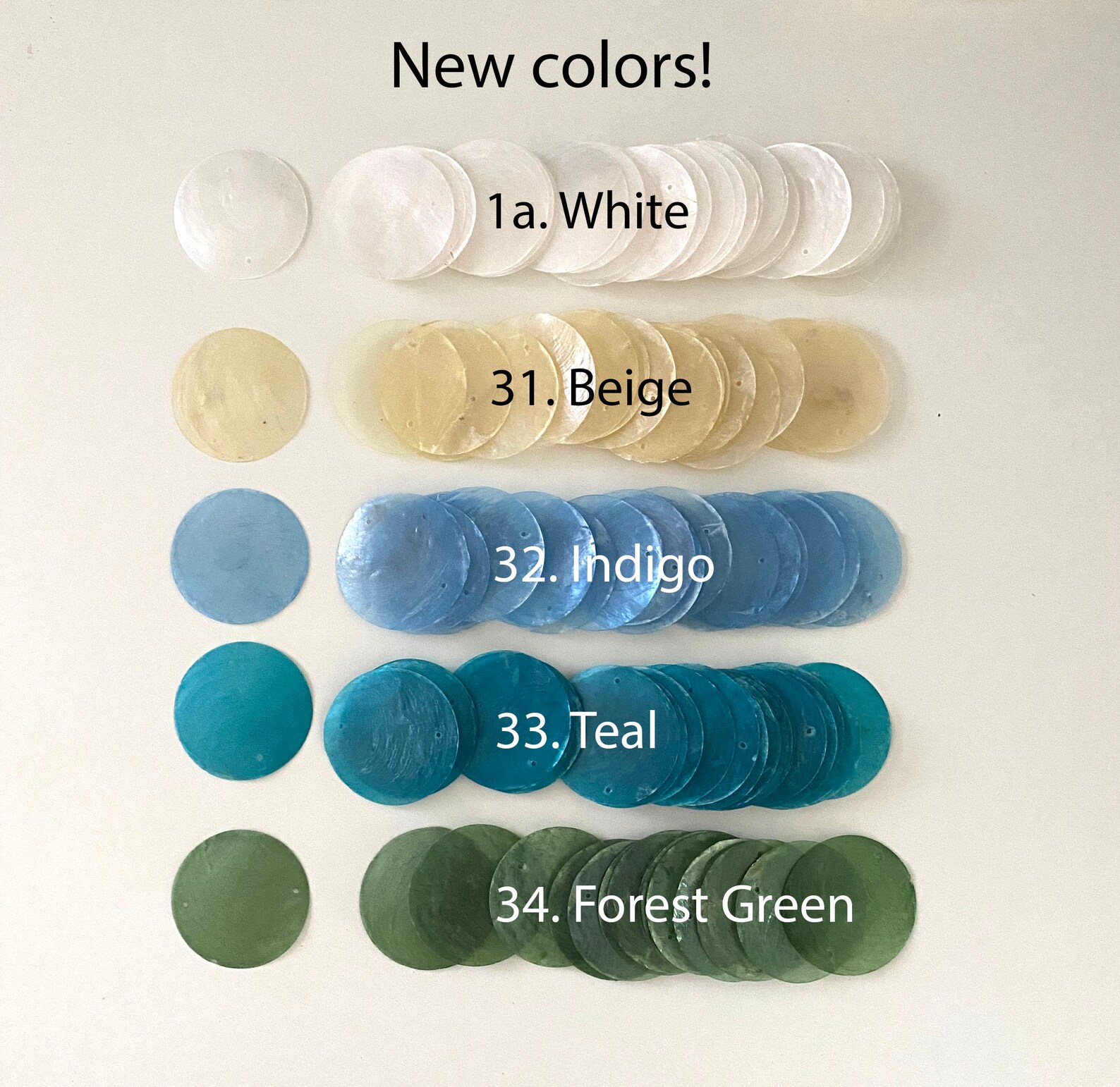 30 Round Capiz Shells 2 5cm With 2 Holes in Various | Etsy