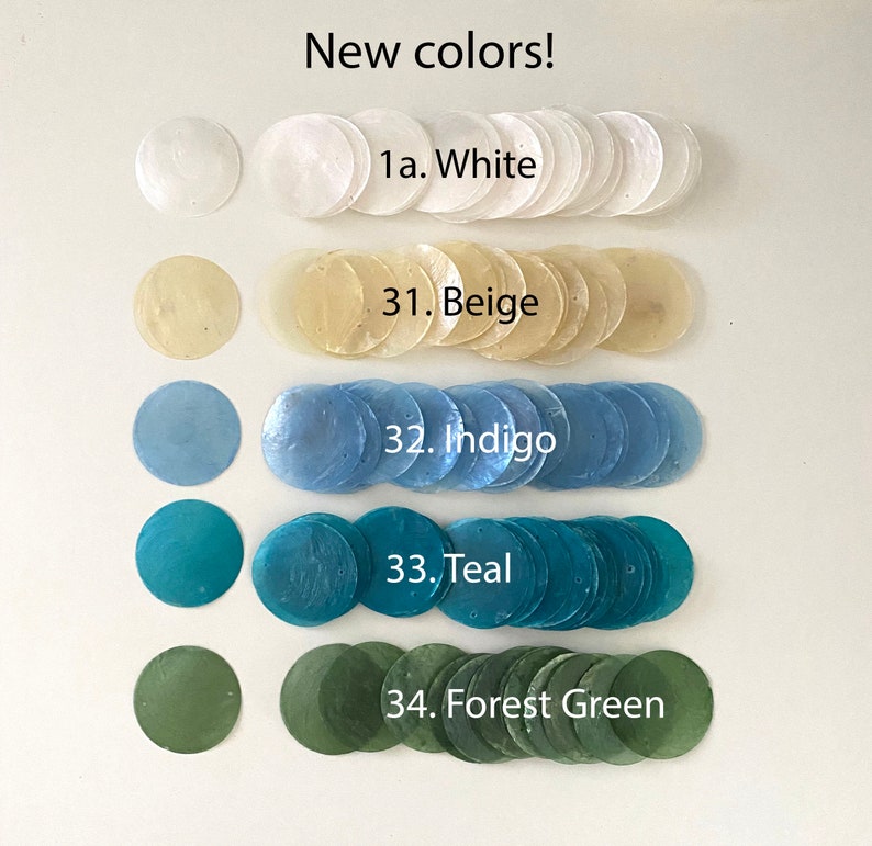 30 Round Capiz Shells 2 5cm With 2 Holes in Various - Etsy