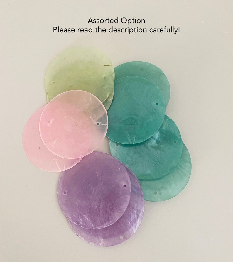 30 Round Capiz Shells 2 5cm With 2 Holes in Various - Etsy