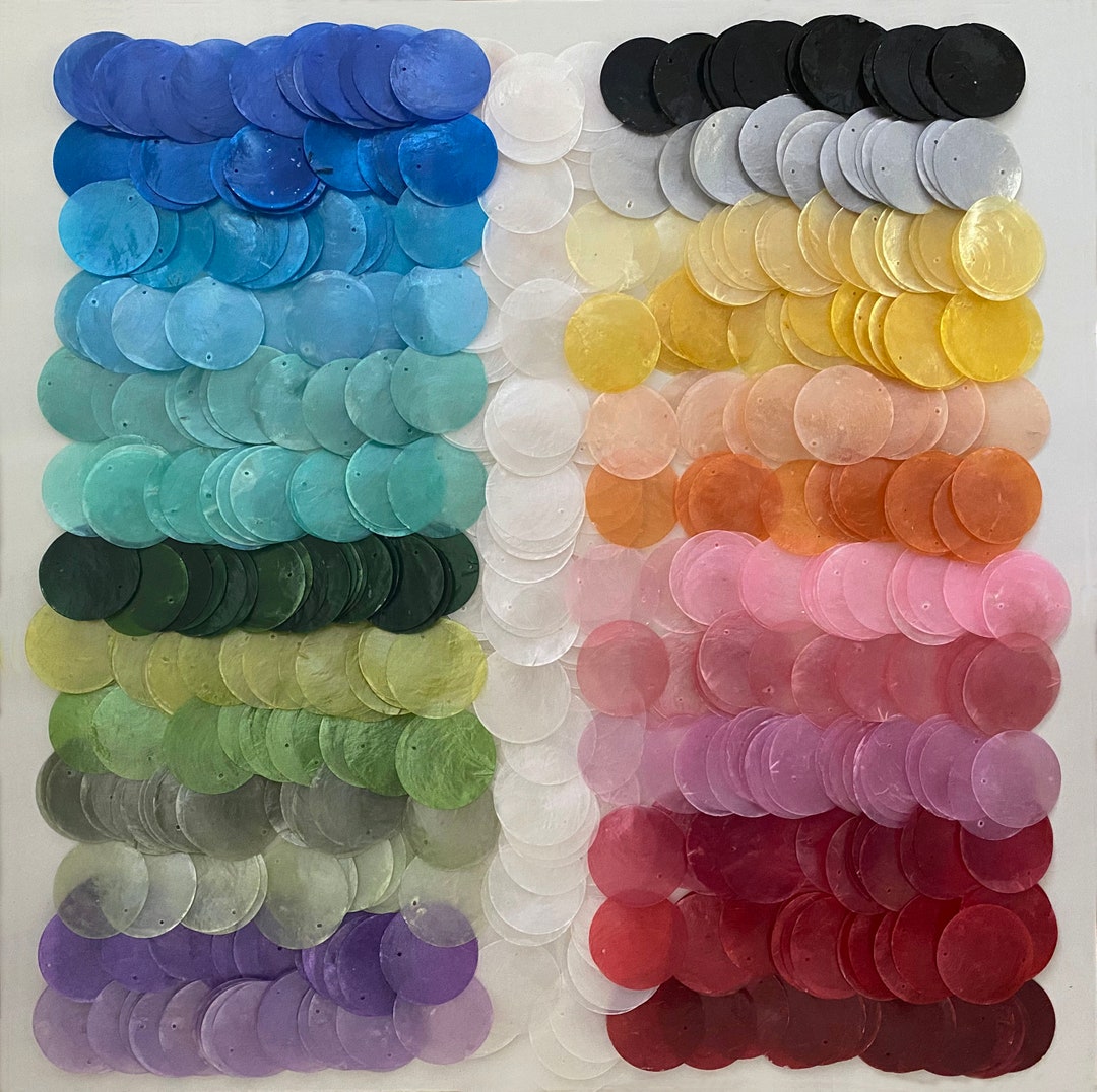 30 Round Capiz Shells 2" (5cm) With 2 Holes in Various Colors, DIY ...