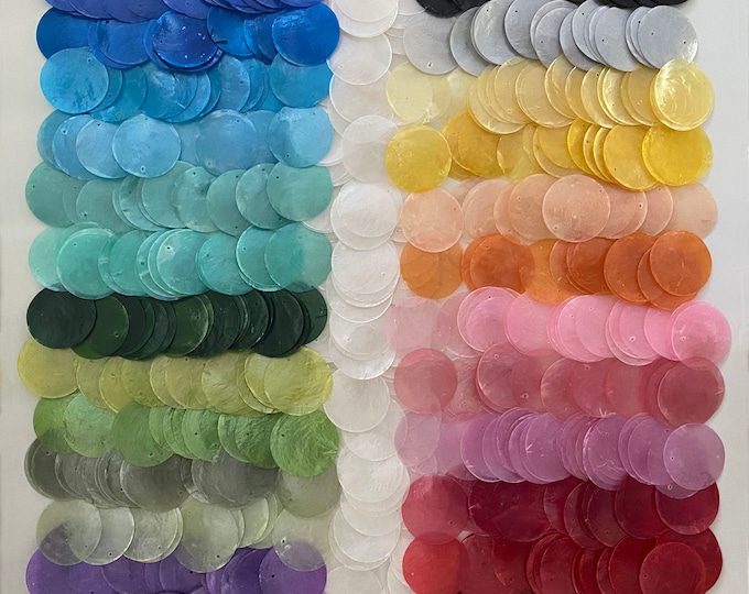 30 Round Capiz Shells 2" (5cm) With 2 Holes in Various Colors, DIY ...