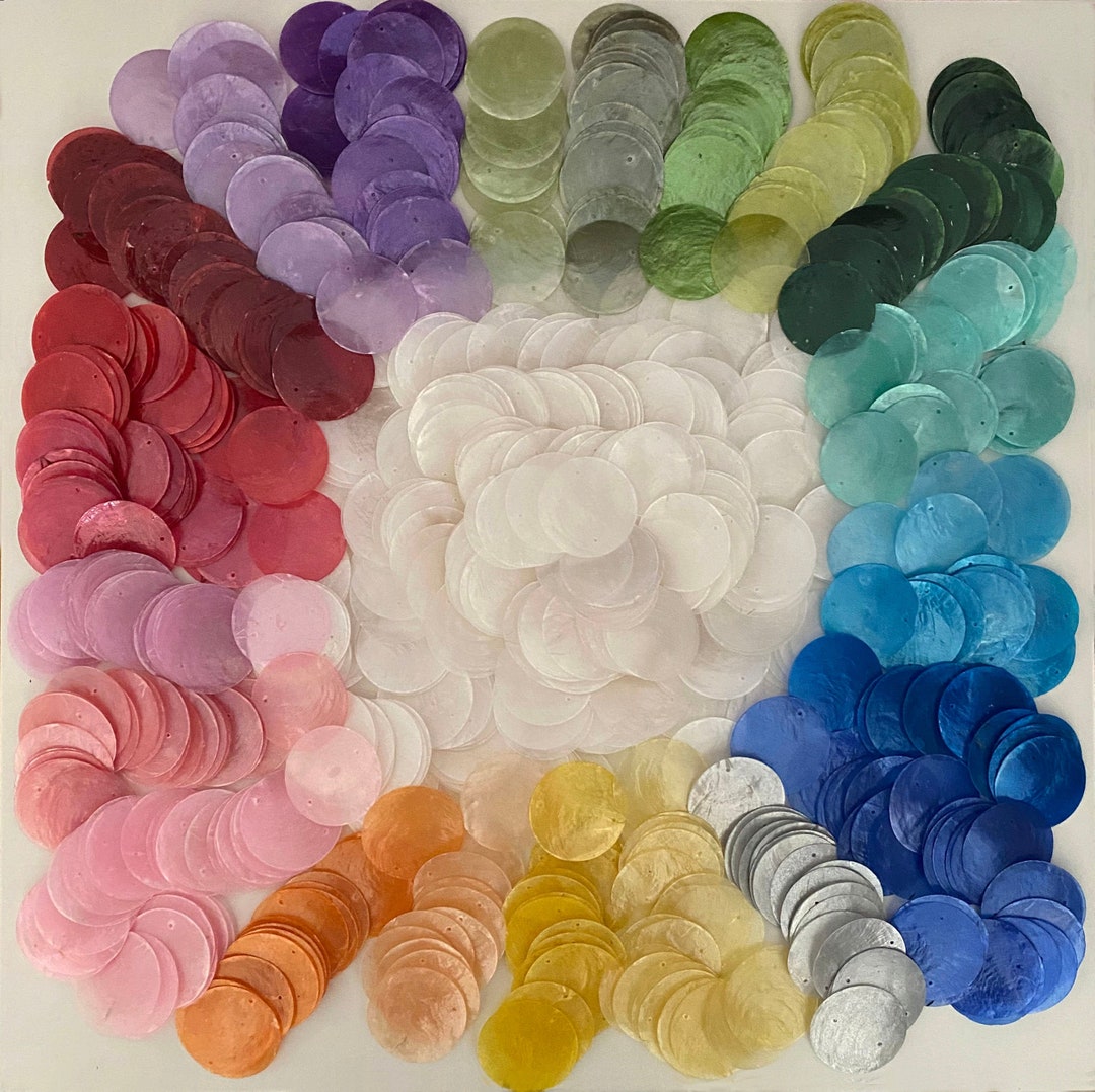 10 Capiz Shells 2" (5cm) With 2 Holes in Various Colors, DIY Craft ...