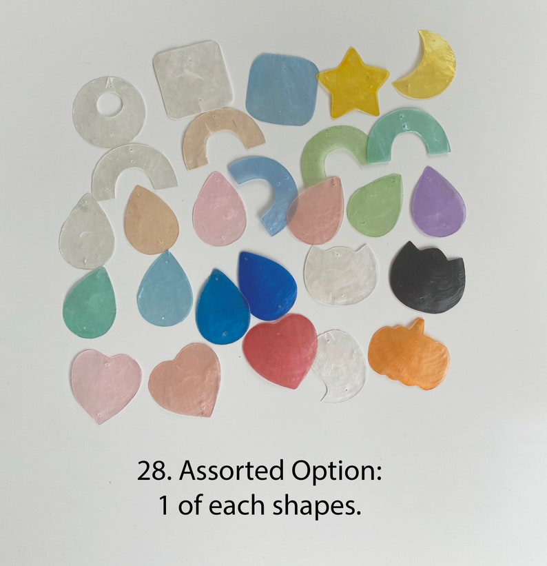 10 Capiz Shells SHAPES 2 5cm With 2 Holes in Colors - Etsy