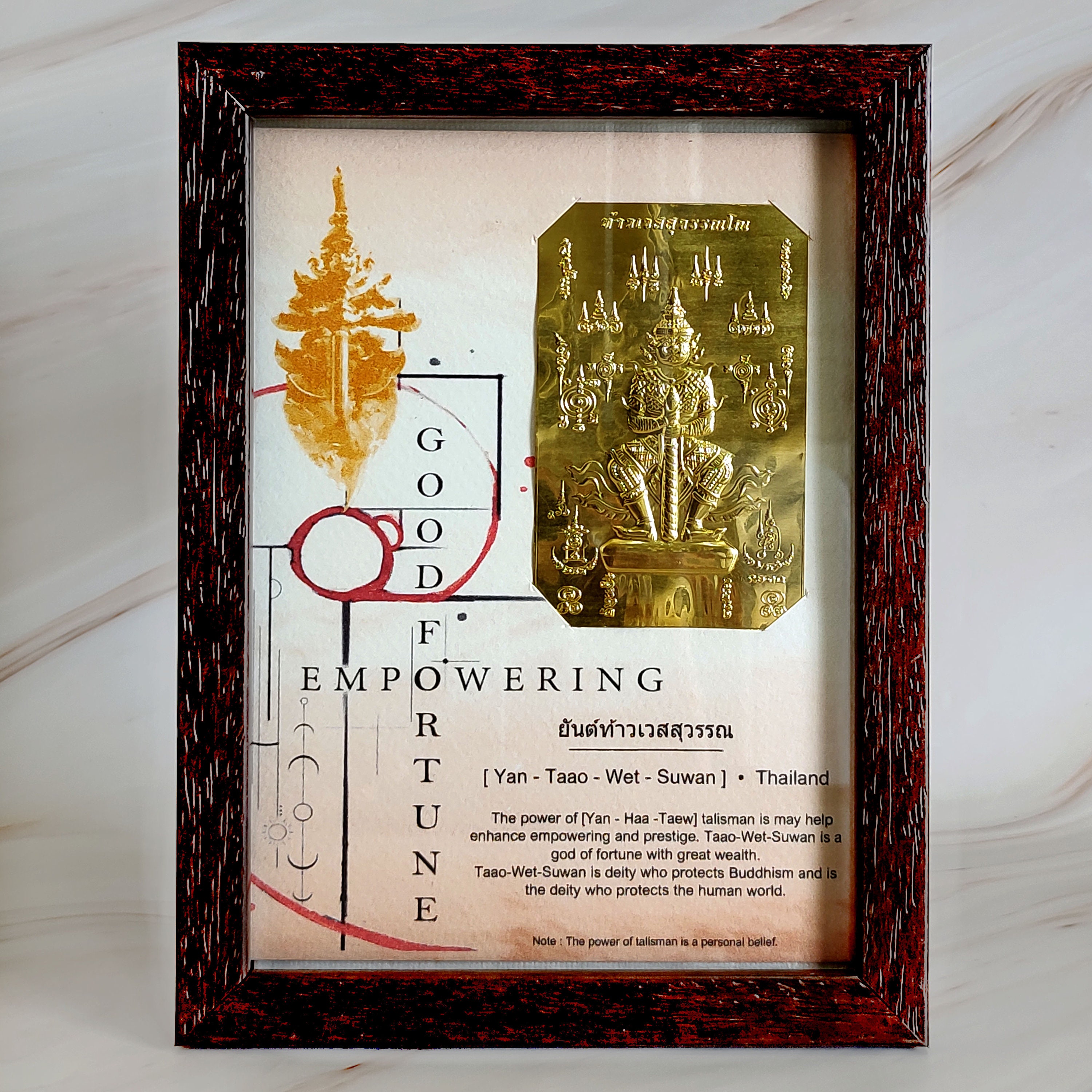 Vessavana Talisman Card, Brass Card, Postcard, Lucky Charms, Amulet ...