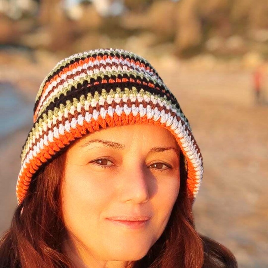 Colorful Crochet Bucket Hat for Big Head, Adults, Bulk, XXL Hats for ...