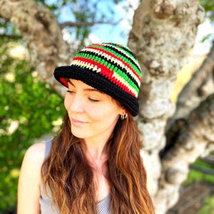 Custom Rasta Hat With Brim, Reggae Bucket Hat Men, XXL Tam, Dreadlock ...