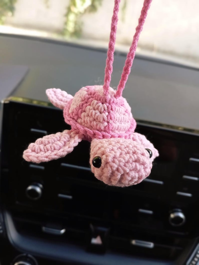 Pink Sea Turtle Car Hang, Girl Car Dash Accessories Animals - Etsy