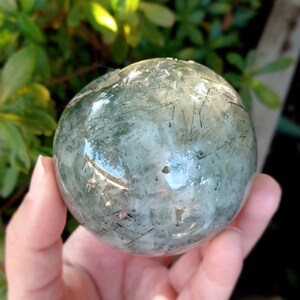 Beautiful Green Prehnite With Tourmaline Rutiles Sphere Unique - Etsy