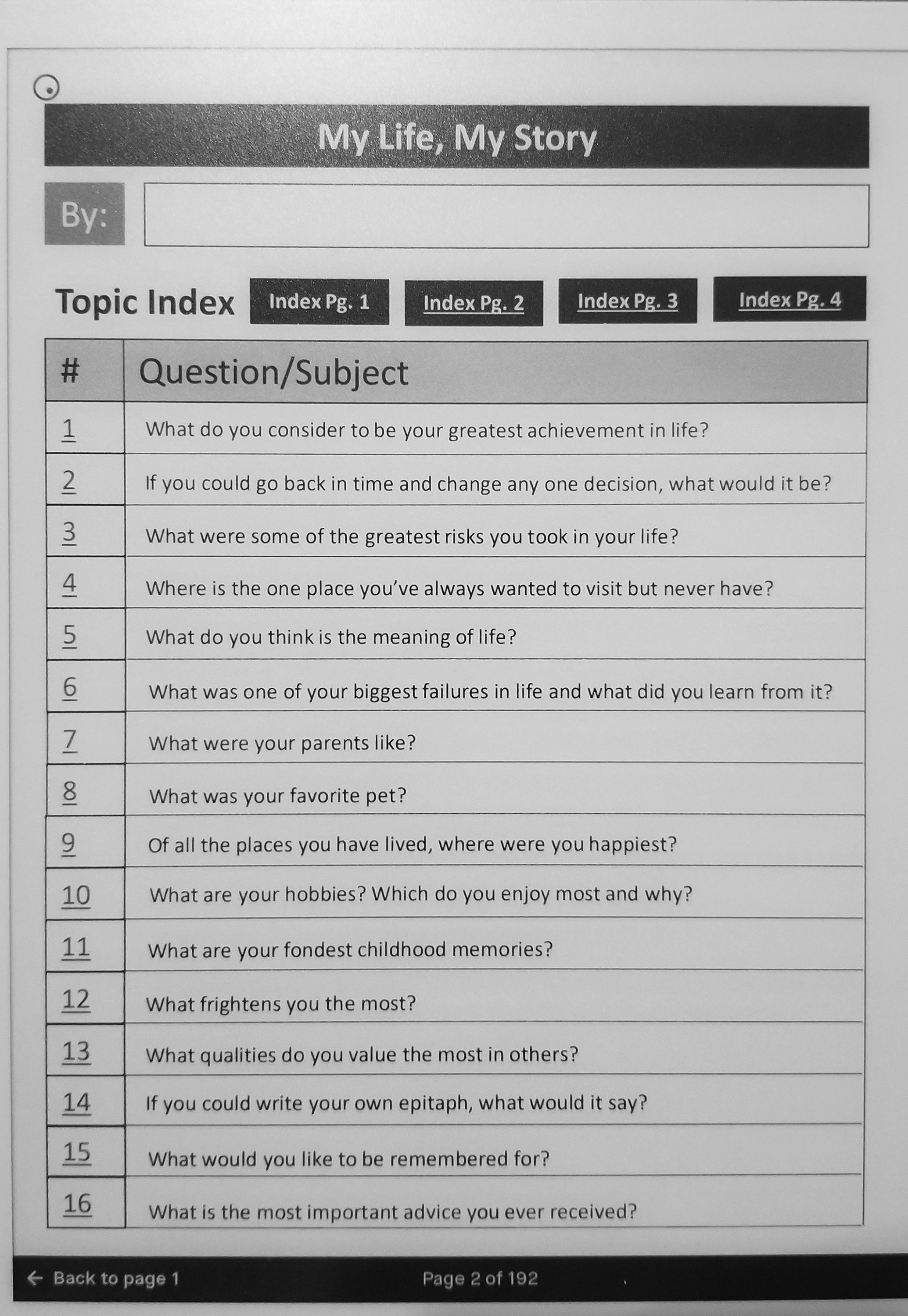 My Life, My Story PDF Template for Remarkable - Etsy