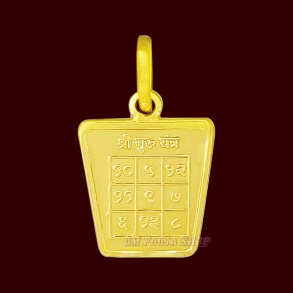 Guru Jupiter / Brihaspati Yantra Locket / Colgante en Cobre Puro con ...