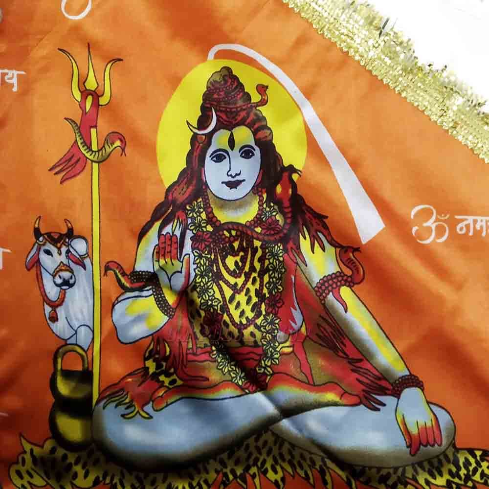 Lord Shiva Flag / Jhanda Hindu Warrior Lion Riding Mahavidhya Goddess ...