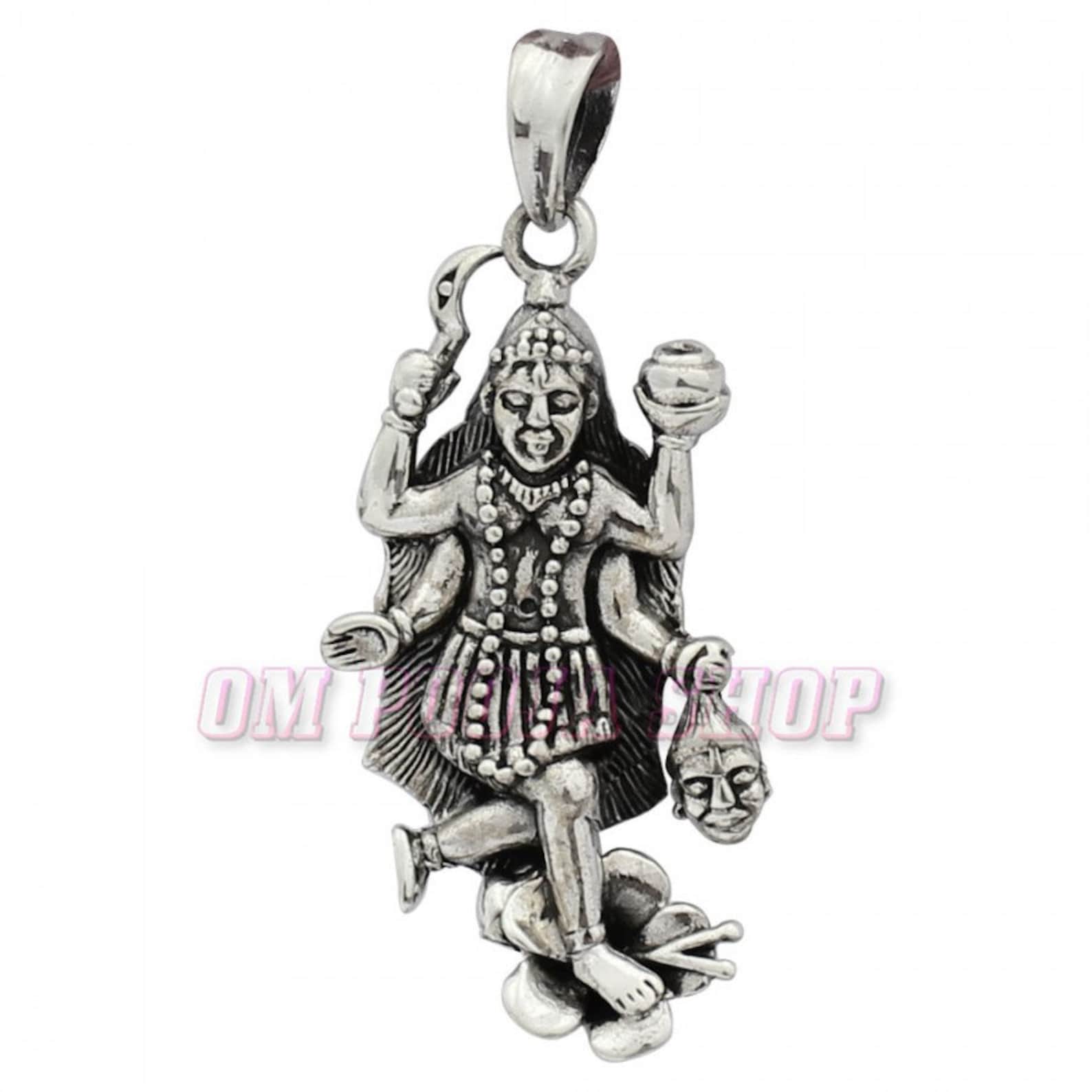 Goddess Kali Ma Sterling Silver Pendant | Hindu Mahakali Locket - Om ...