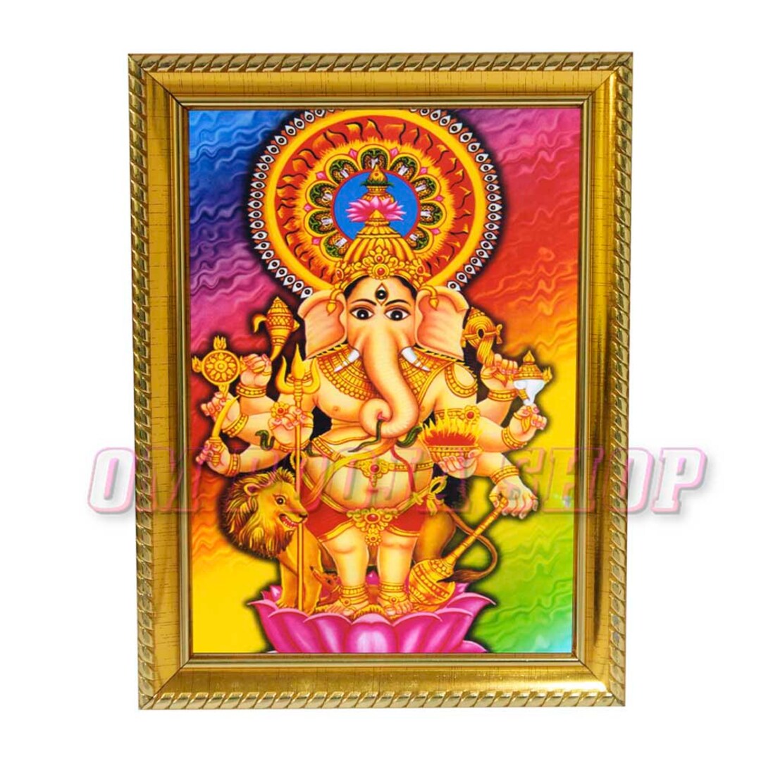 Drishti Ganesha Photo Frame, Hindu Home Decor, Personalized Gift - Om ...