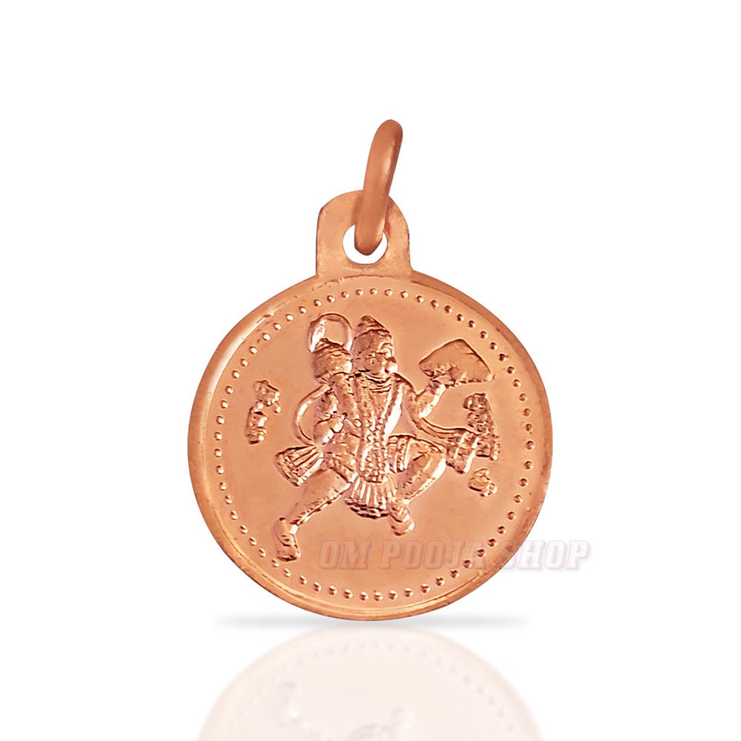 Sri Hanuman Yantra Locket, Copper Kavach Pendant - Om Pooja Shop - Etsy