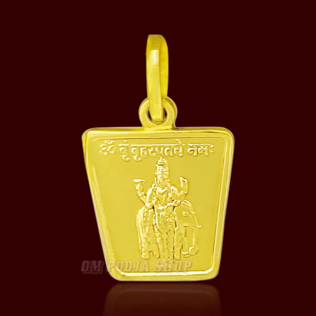 Guru (jupiter / Brihaspati) Yantra Locket / Pendant in Pure Copper With ...