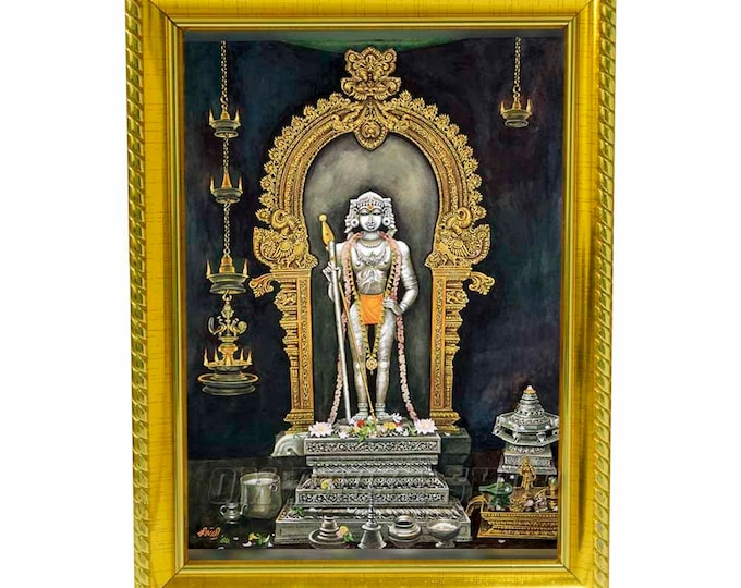 Murugan/ Velu/ Valli Sametha/ Gold Foil Picture/ Puja Item/ Gifting ...