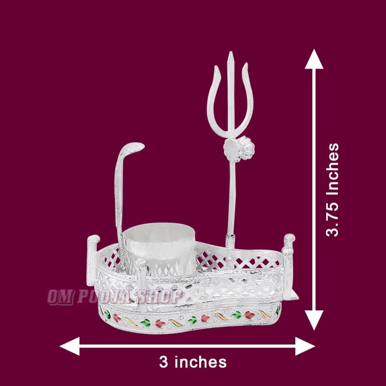 Base Yoni con Serpiente y Trishul en Sterling 925 plata de ley hecha a ...