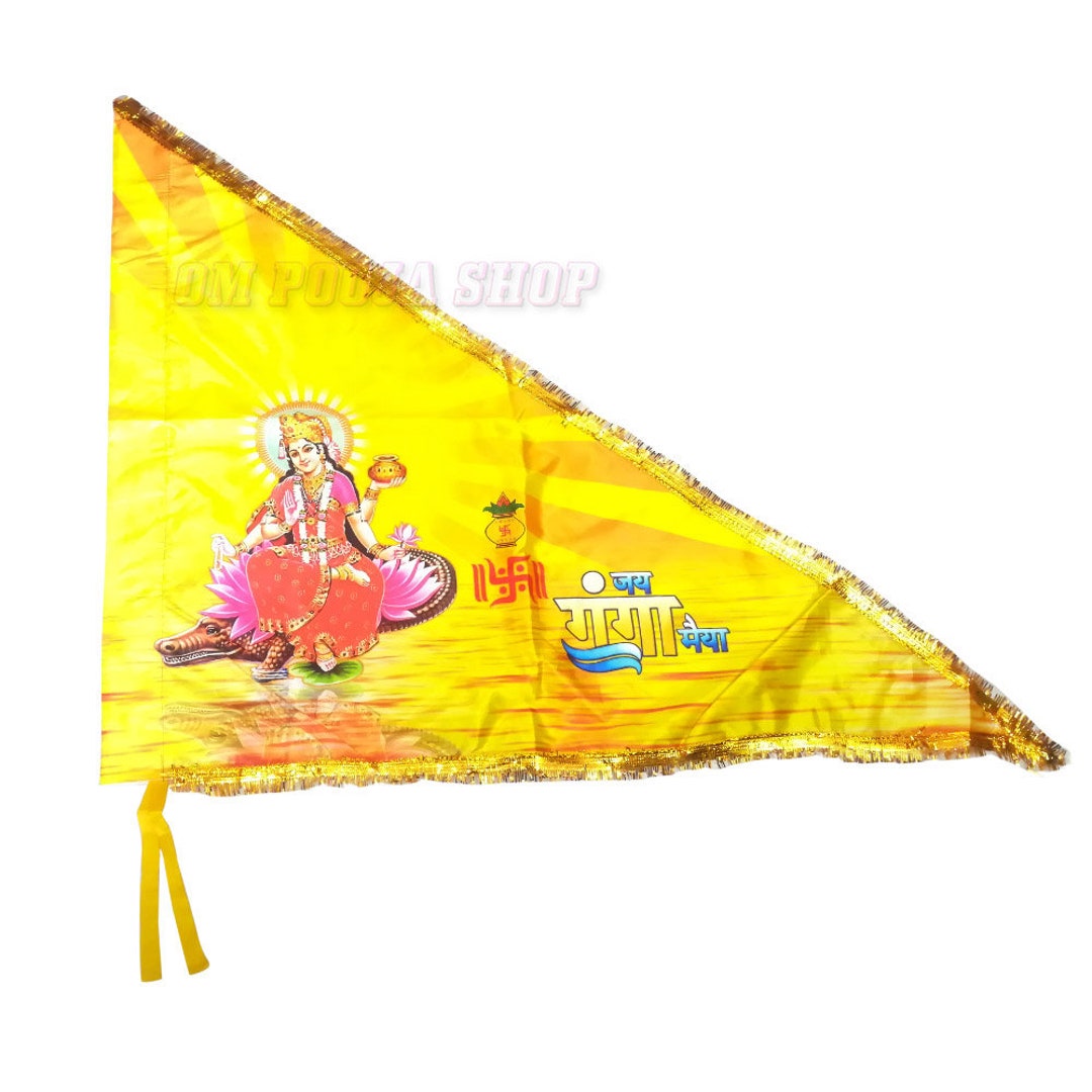 Ganga Mata Flag / Jhanda Hindu Warrior Lion Riding Mahavidhya Goddess ...