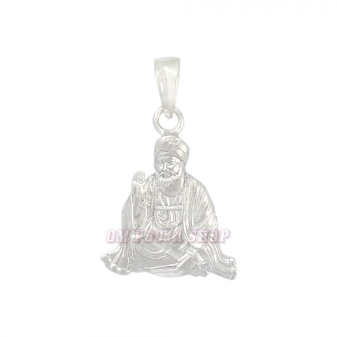 Guru Nanak Dev Ji Pendant, 925 Sterling Silver Sikh Locket - Om Pooja ...