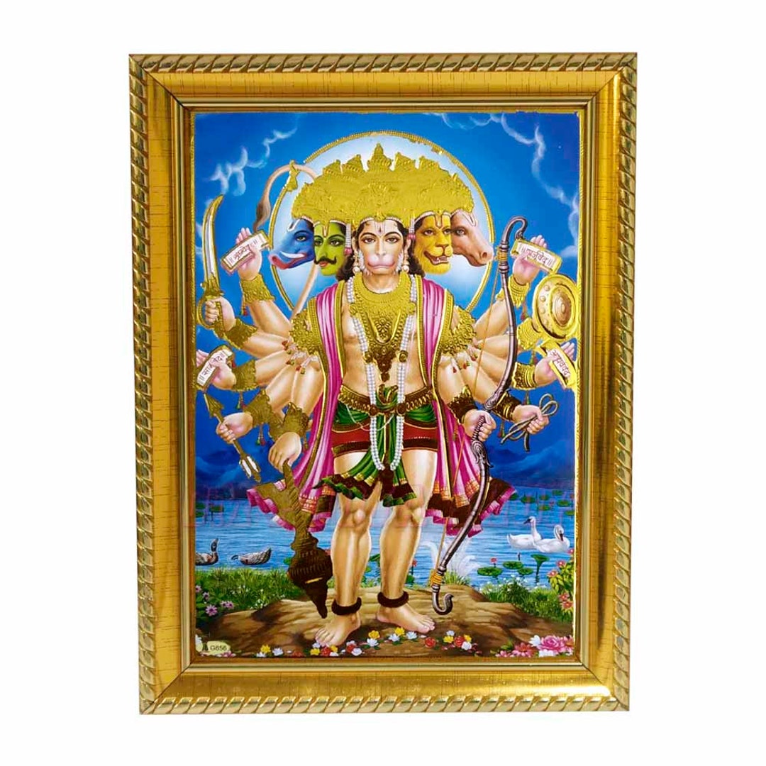 Panchmukhi Hanuman in Photo Frame Personalized Gift for Hindu Friends ...