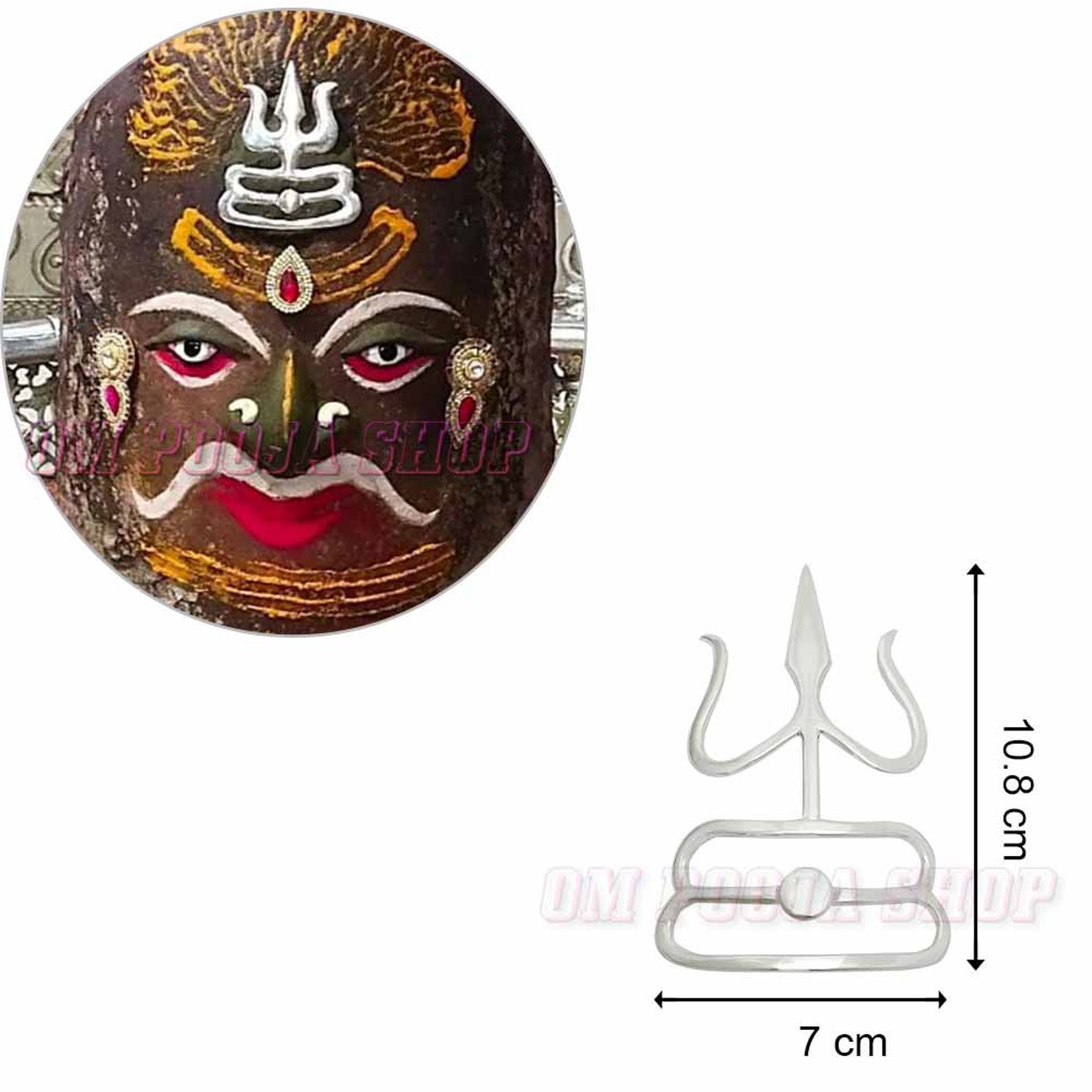 Trishul Tripund in Pure Silver Hindu Idol Lord Shiva Trident/trishul - Etsy