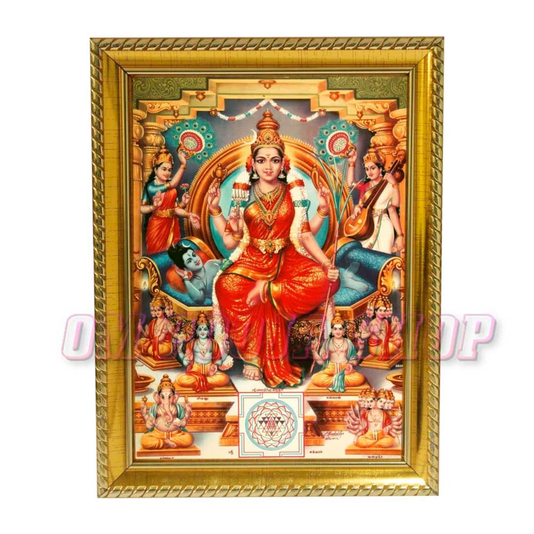 Tripur Sundari Mata Photo Frame, Hindu Goddess Print, Home Decor - Om ...